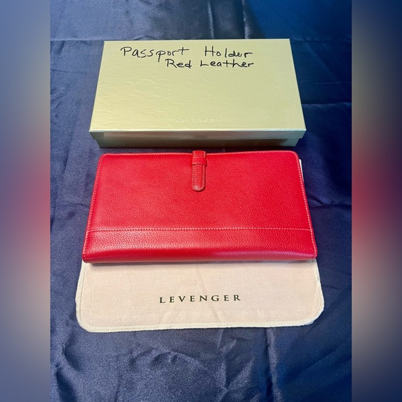 Levenger | Bags | Nwot Levenger Red Leather Passport Wallet | Poshmark